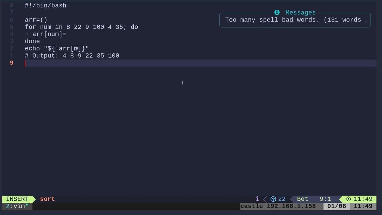 Sorting Numbers with Pure BASH - YouTube