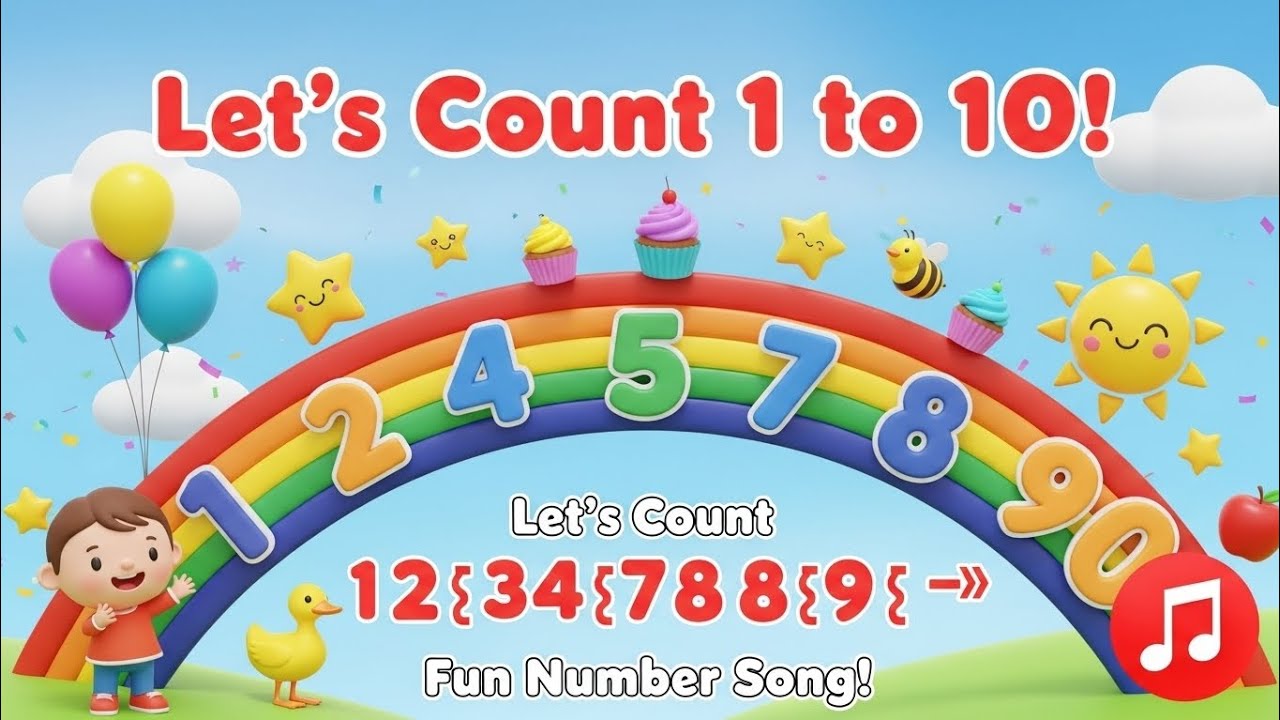 "Number Song for Kids | Learn 1 to 10 with Fun Examples | Counting Song ...