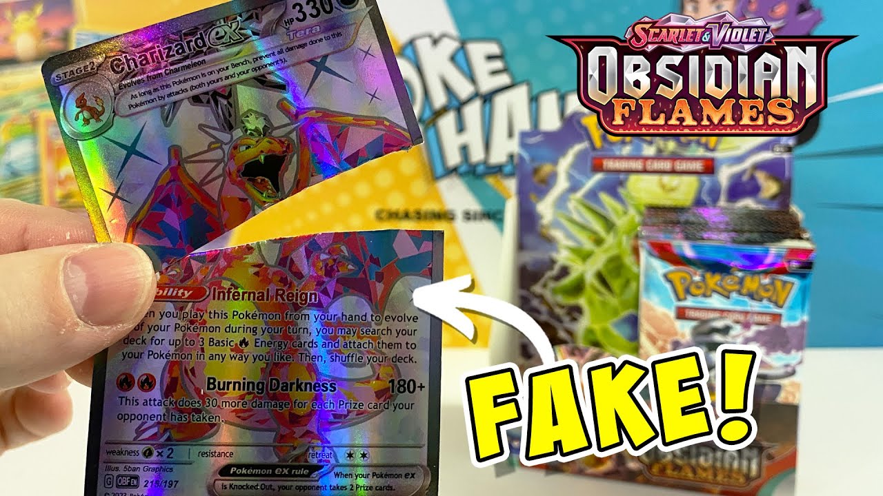 FAKE Charizard Galore Obsidian Flames Fake Booster Box - YouTube