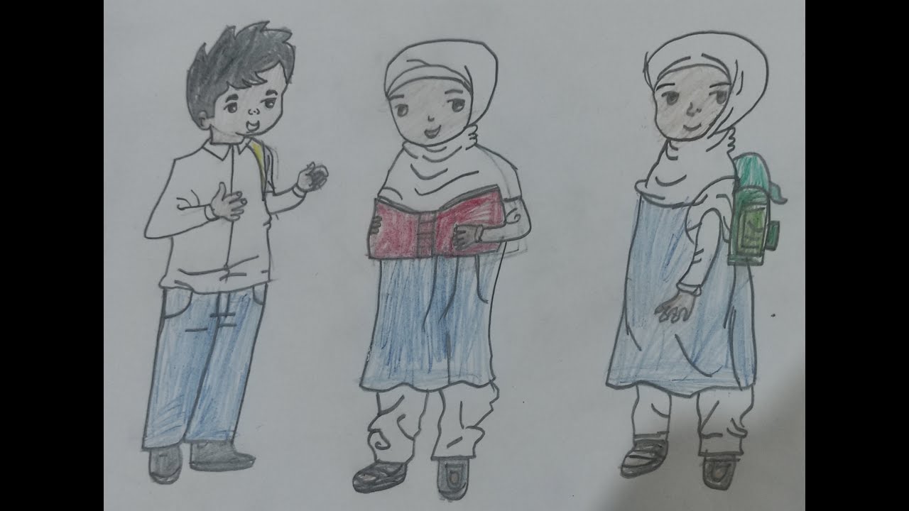 Three Students Pencil Drawing Sketch Art | Biaz Art - YouTube