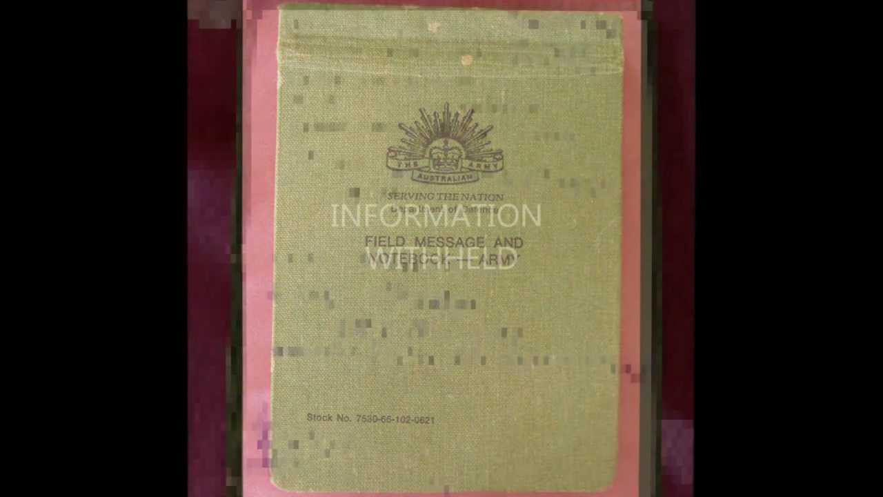 AUSTRALIAN ARMY FIELD MESSAGE AND NOTEBOOK - VIETNAM - YouTube