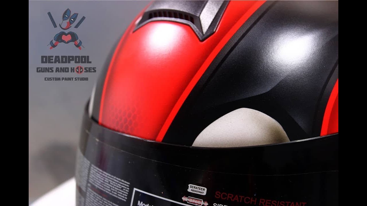 Modified Helmet Custom Hand Painted : Deadpool at Guns And Hoses Custom ...