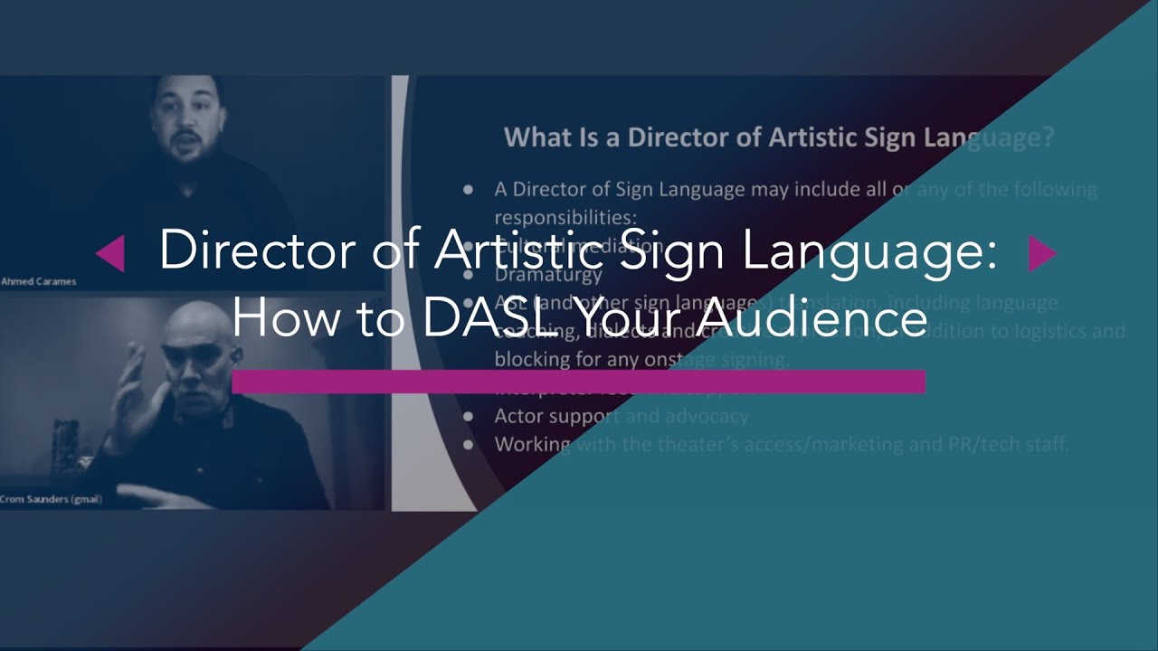 Director of Artistic Sign Language: How to DASL Your Audience - YouTube