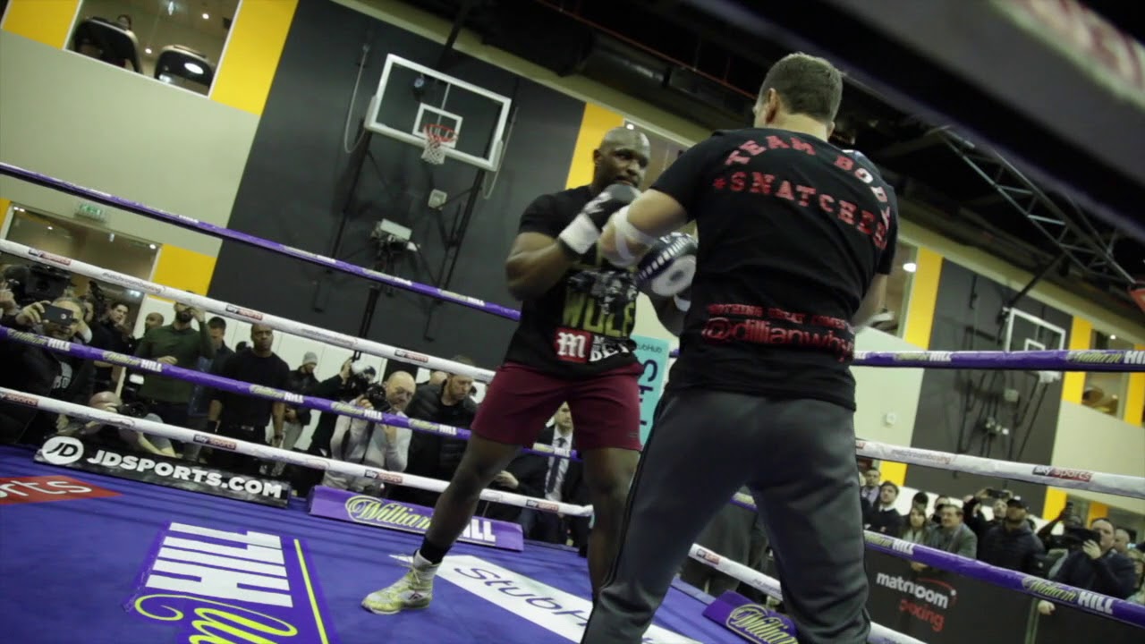 DILLIAN WHYTE (FULL & COMPLETE) PUBLIC WORKOUT W/ TRAINER MARK TIBBS ...