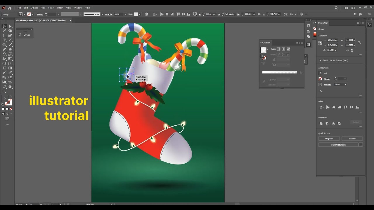 Adobe illustrator tutorial: christmas illustration_Arttutor1 - YouTube