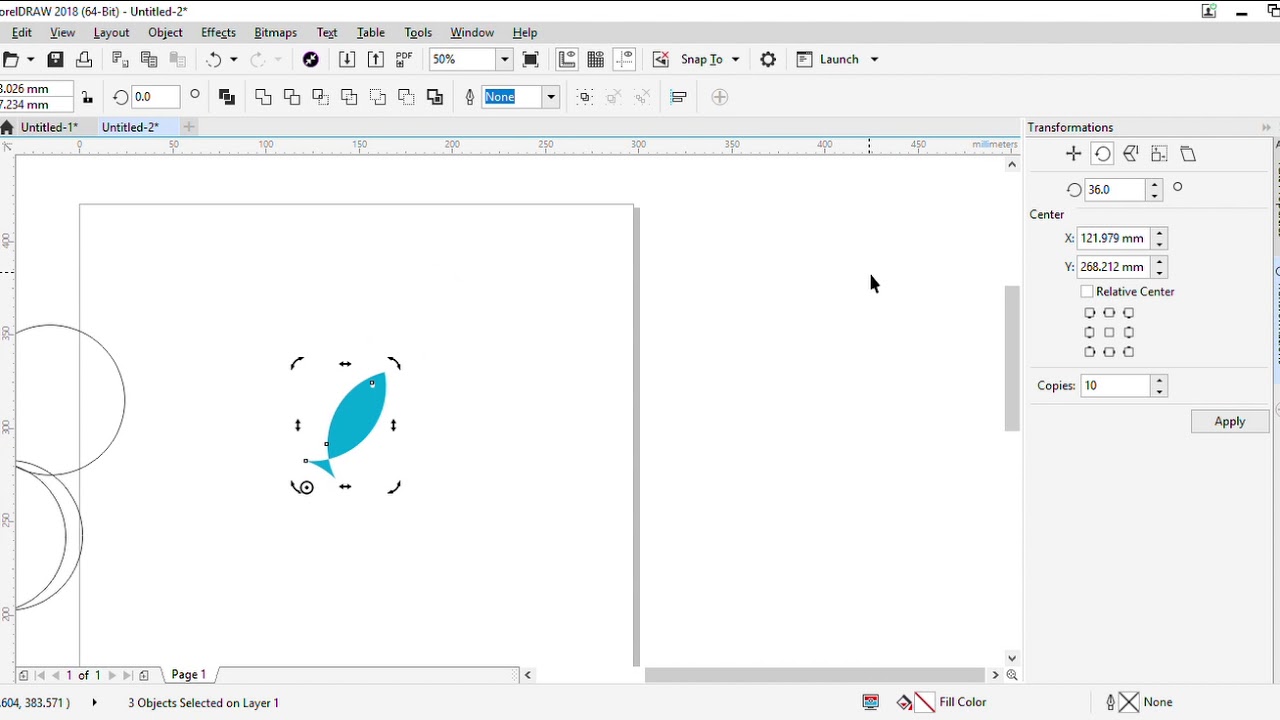 Learn CorelDraw : Lesson 2 - Fish from circle.. - YouTube