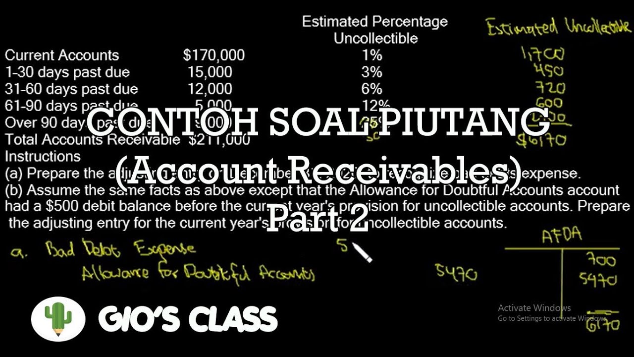 Contoh Soal Piutang (Account Receivables) Part 2 - YouTube