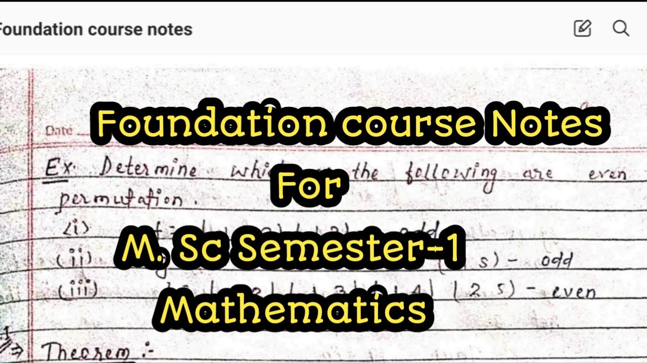 ,Foundation course notes / M. Sc sem-1 / NPU missknowledgearea1 - YouTube