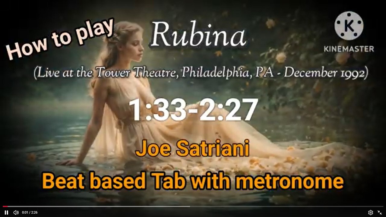 How to play - Rubina (Time machine CD2): 1:33-2:27 - Joe Satriani ...
