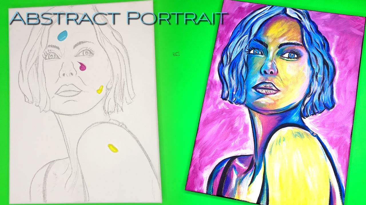 ABSTRACT PORTRAIT | Acrylic Portrait Painting Technique #abstract #art ...