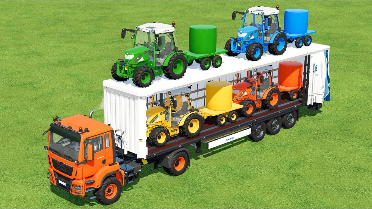 BALES OF COLORS | MINI TRACTOR WITH MINI TROLLEY IN FS22 | FARMING ...