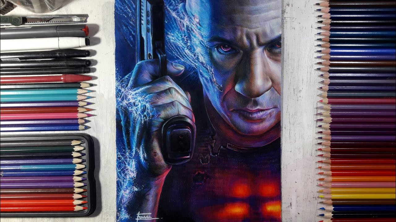 Drawing Bloodshot (Vin Diesel) | Fame Art - YouTube