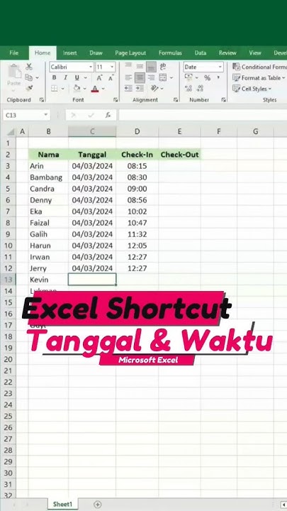Excel Trik Shortcut Tanggal dan Waktu di Excel Sekarang #shorts #excel #shortcut - YouTube