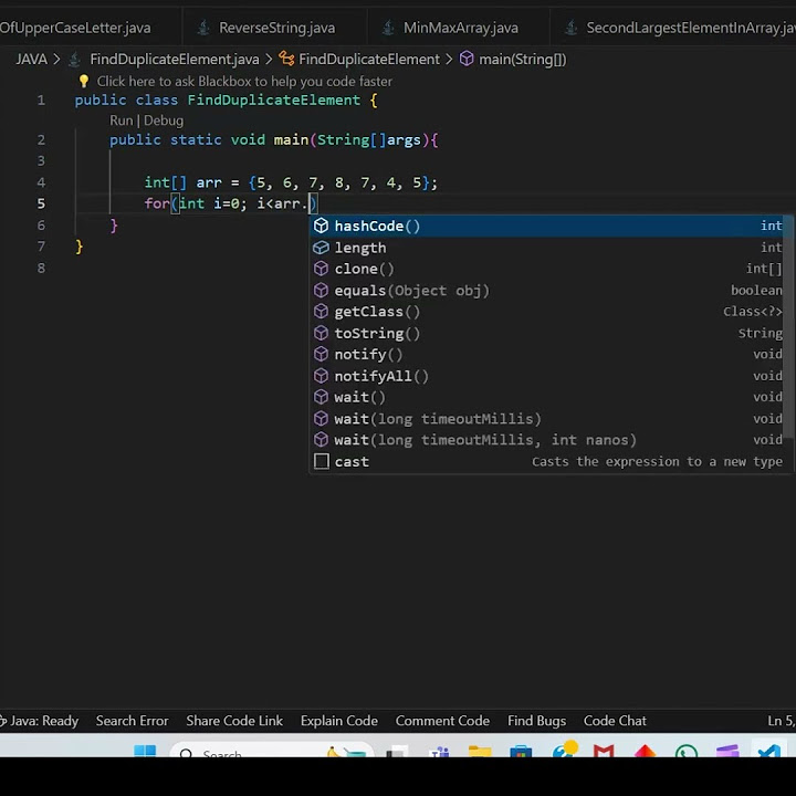 Day 10how To Find The Duplicate Element In Array Coding Javaprogramming
