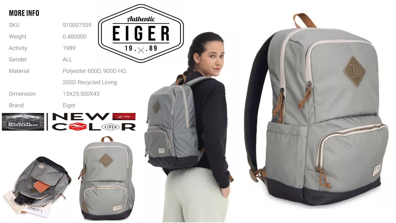 EIGER CLASSHALL DAYPACK 20L 1989 GREEN || 910007539 || NEW COLOR || TAS ...