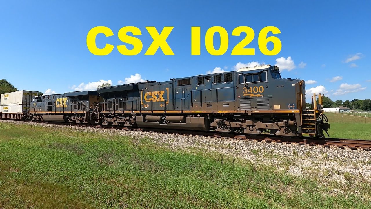 CSX I026 - Containers & Piggyback Trailers with Distributed Power - YouTube