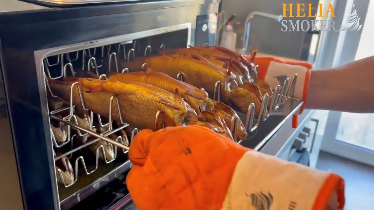 HELIA SMOKER fresh smoked trout in model HELIA Gastronorm - YouTube