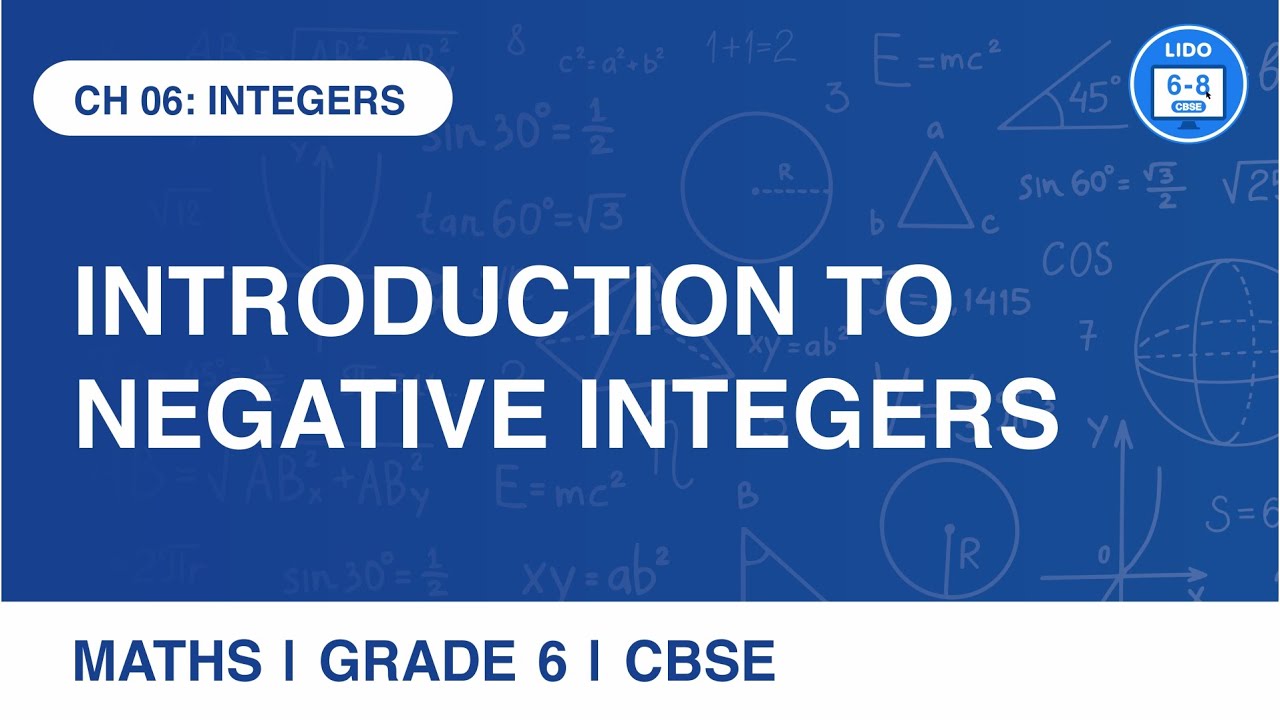 Introduction to negative integers | Integers | Class 6 Math's Chapter ...