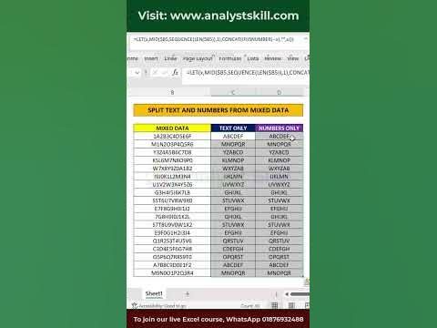 #Excel_Pro_Tricks - Part 7. How to Split Text and Numbers from Mixed Data. #AnalystSkill #Excel ...