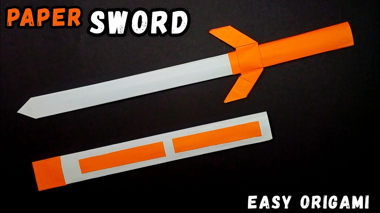 SWORD ORIGAMI EASY | MAKE A BEAUTIFUL MEDIEVAL PAPER SWORD - YouTube