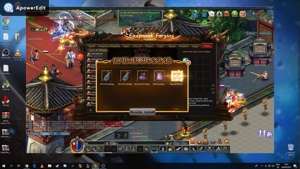 Conquer Online - Melting 50x Super Meteor Scrolls - YouTube