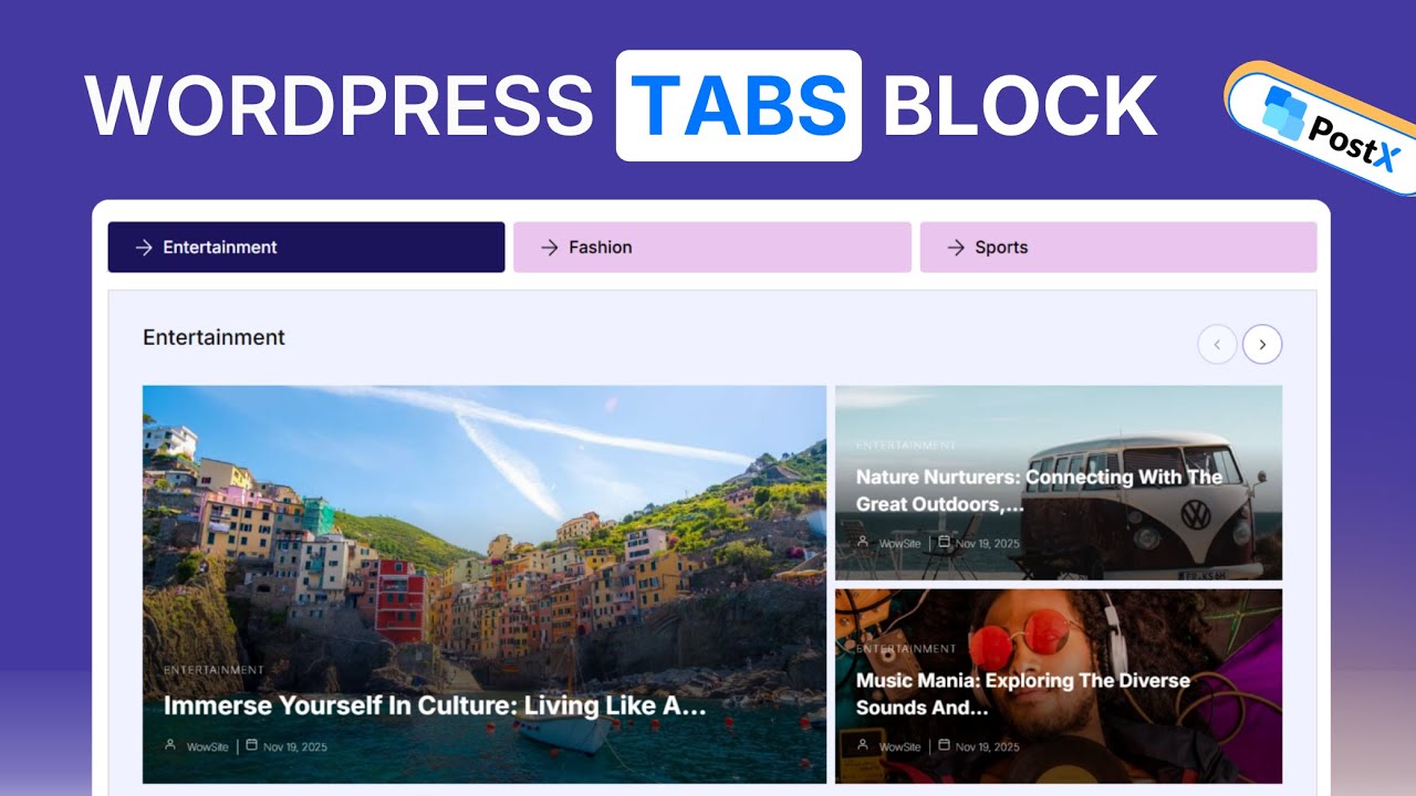 How to Create Tabs in WordPress Easily (Tabs Block by PostX) - YouTube