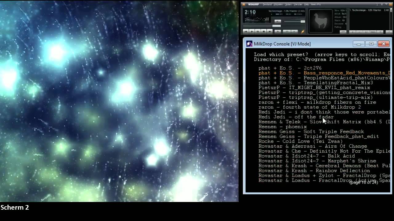 Winamp and Milkdrop, quick test for VJ-purposes - YouTube