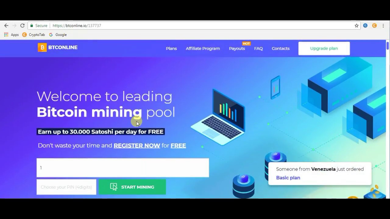 btconline free bitcoin speed mining online earn - YouTube