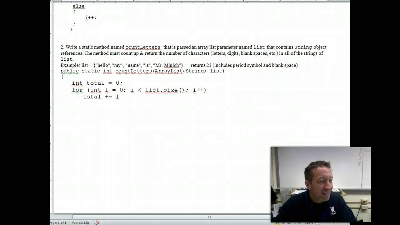 Java - ArrayList Worksheet #2 - YouTube