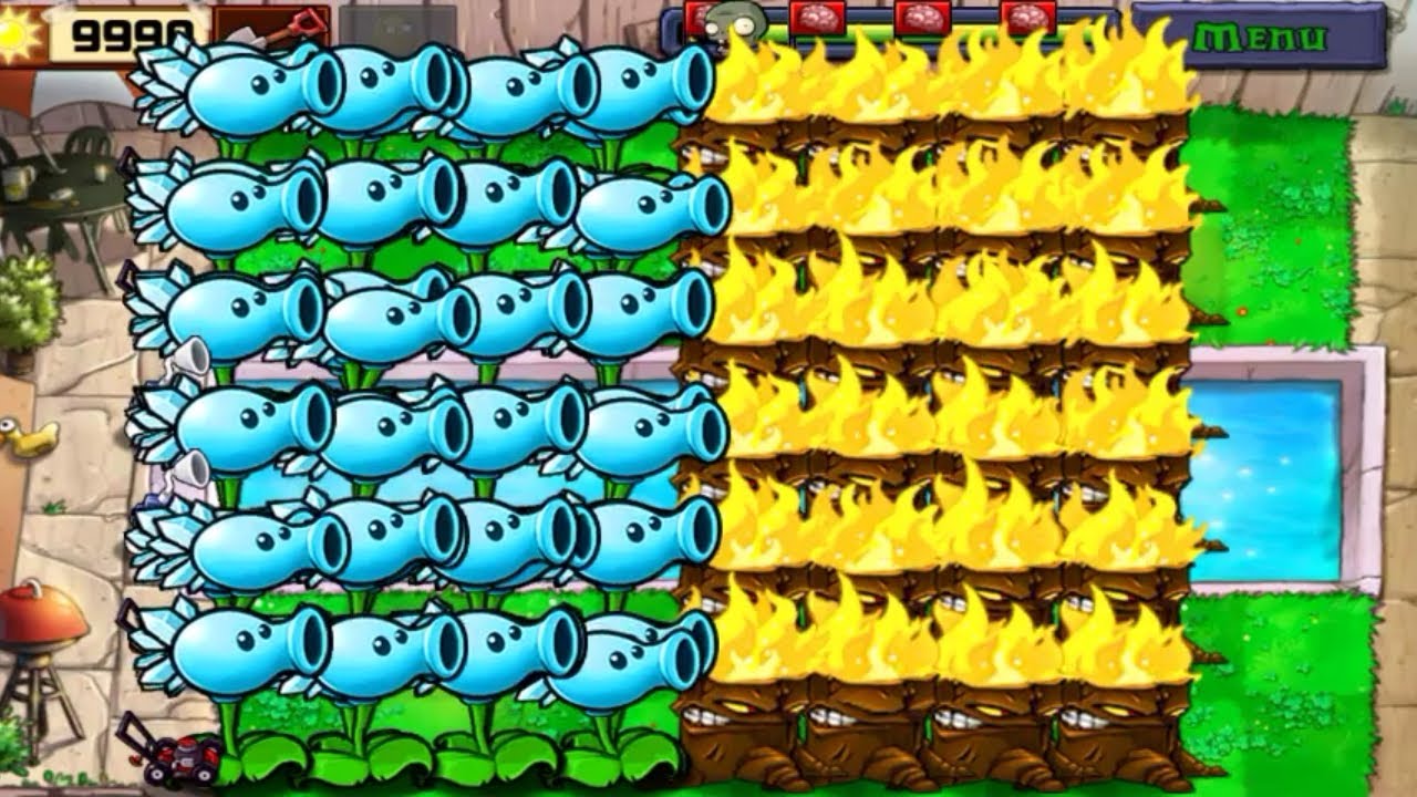 Plant Vs Zombie | Pool level 4 Gameplay | Giant plants | Adventure ...