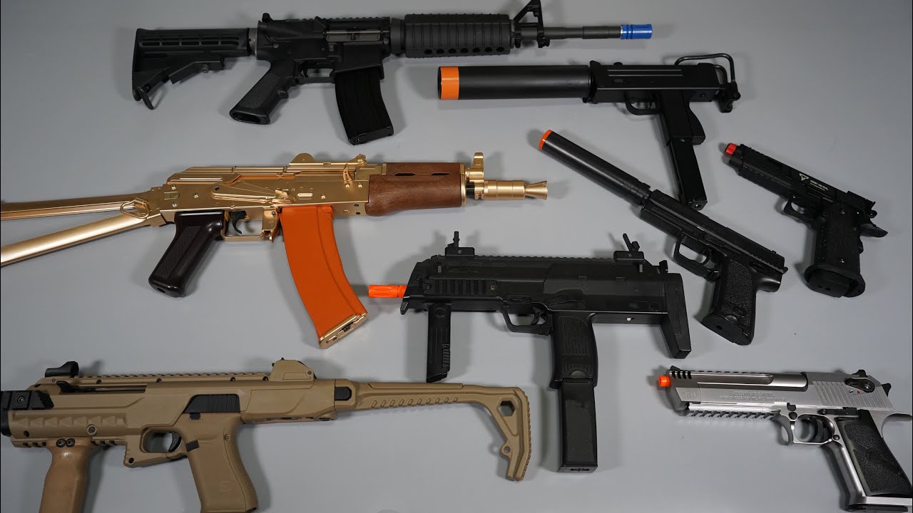 Gold AKs-74u - Toy Gun Airsoft GBB M4 - Mac10 - MP7 - Glock17 - Desert ...