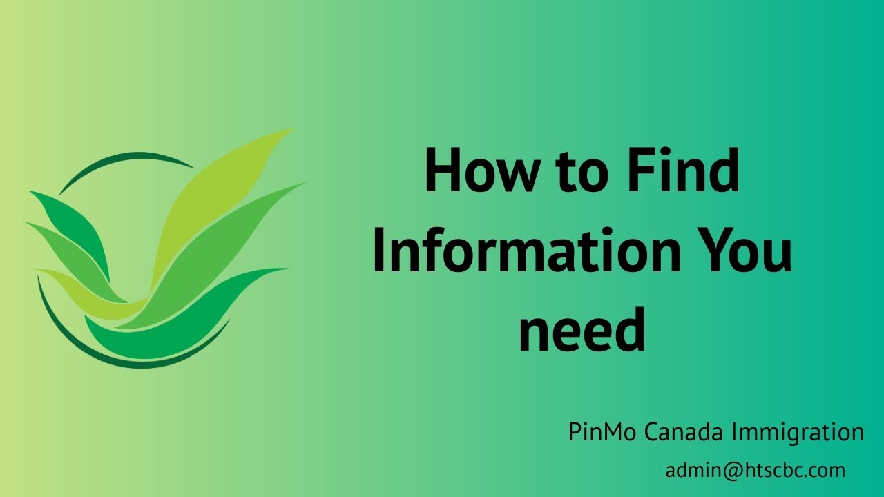 How to Find Information You Need - YouTube