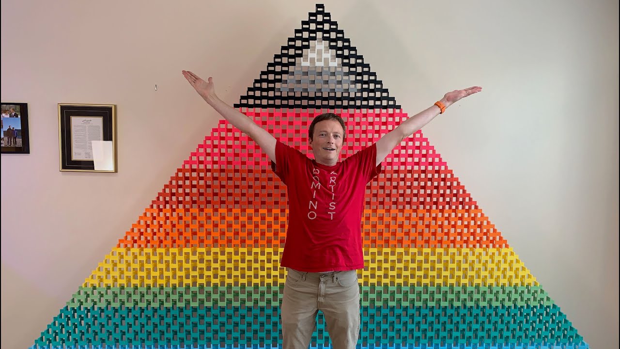 My BIGGEST 2D Pyramid (100 levels) & 10,000 Domino Setup | Radiant ...