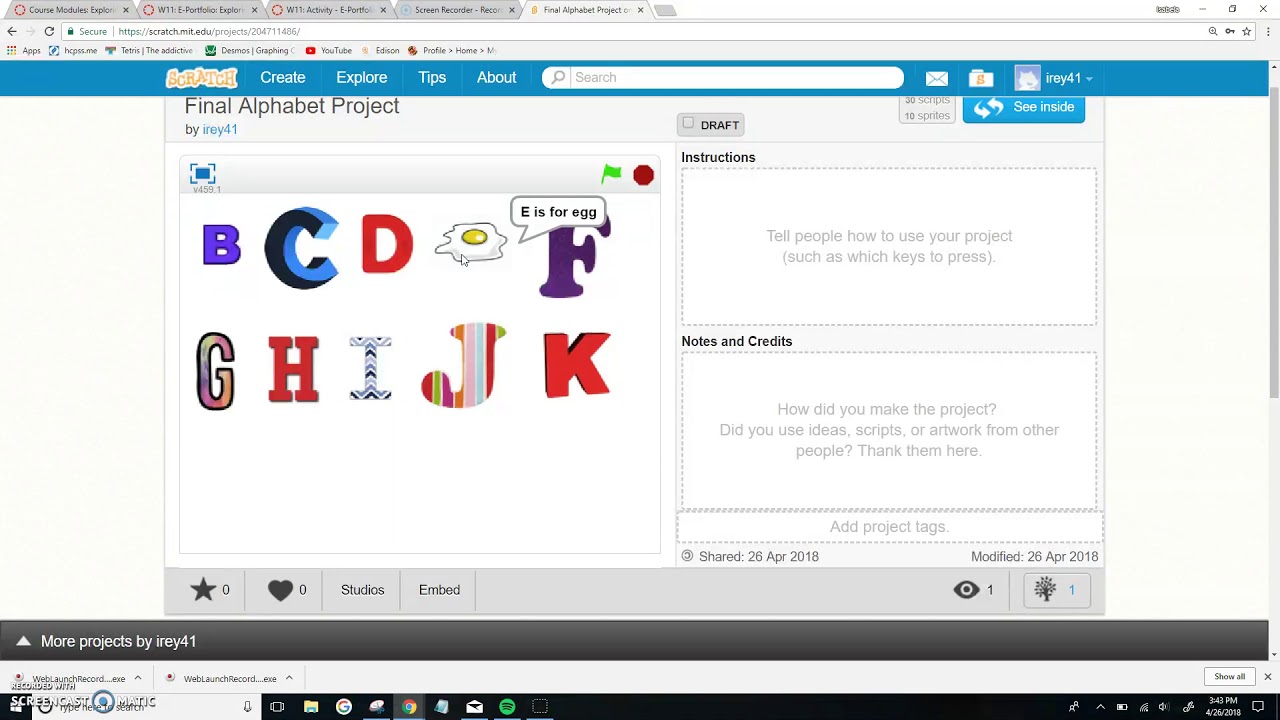 Scratch Project Screen Recording - YouTube