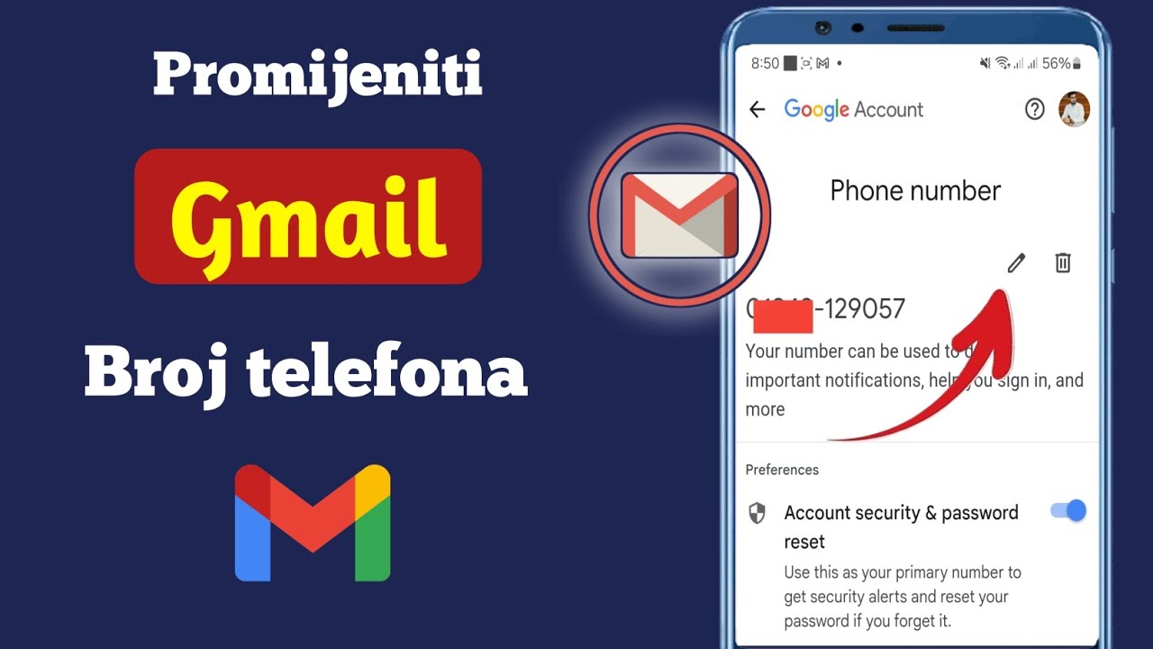 Kako promijeniti telefonski broj Gmail računa ? Kako promijeniti ...