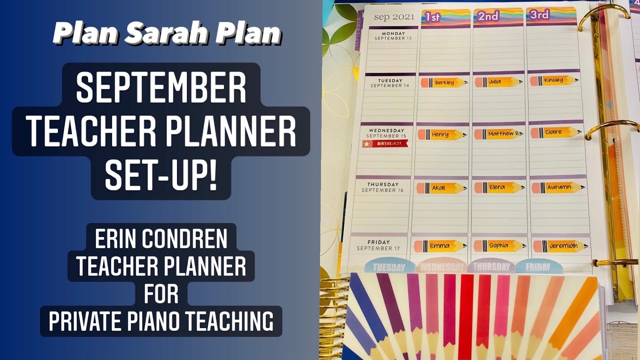 TEACHER EDITION! | September Plan With Me! | Erin Condren Teacher ...