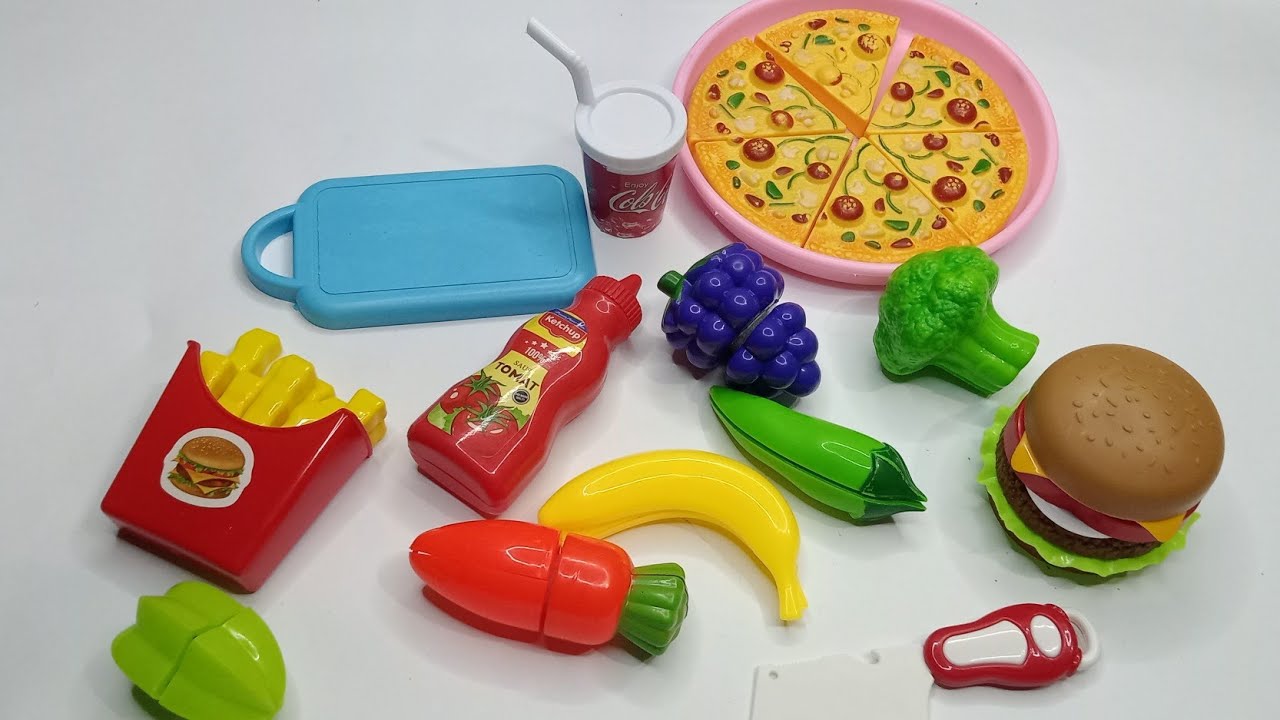 ASMR | Pretend Play Kitchen 🍌 Cutting Play Food Set *velcro sounds ...