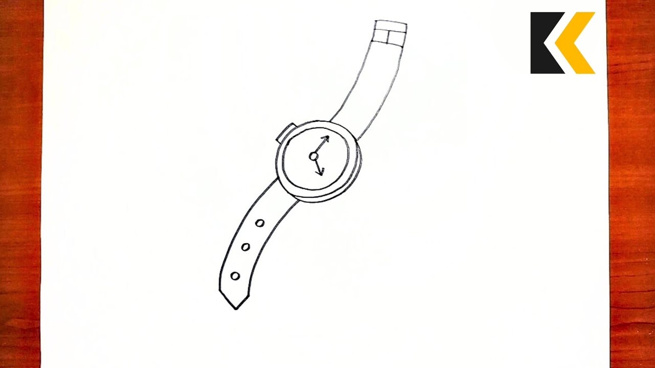 How To Draw A Wirst Watch | Draw Clocks Easily - YouTube