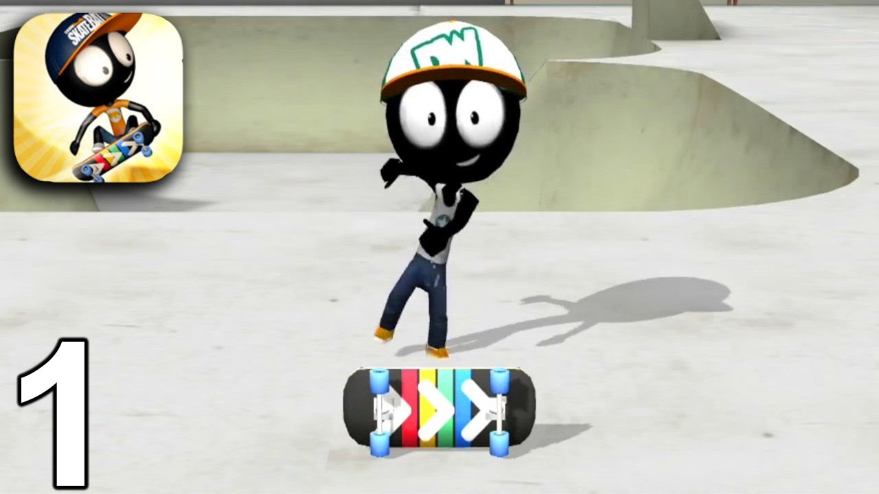 STICKMAN SKATE BATTLE Gameplay Part 1 - Plaza (iOS Android) - YouTube
