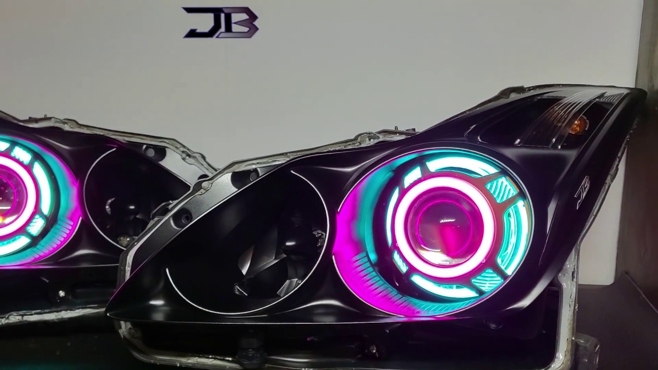 Custom Retrofitted G37 Coupe Headlights - YouTube