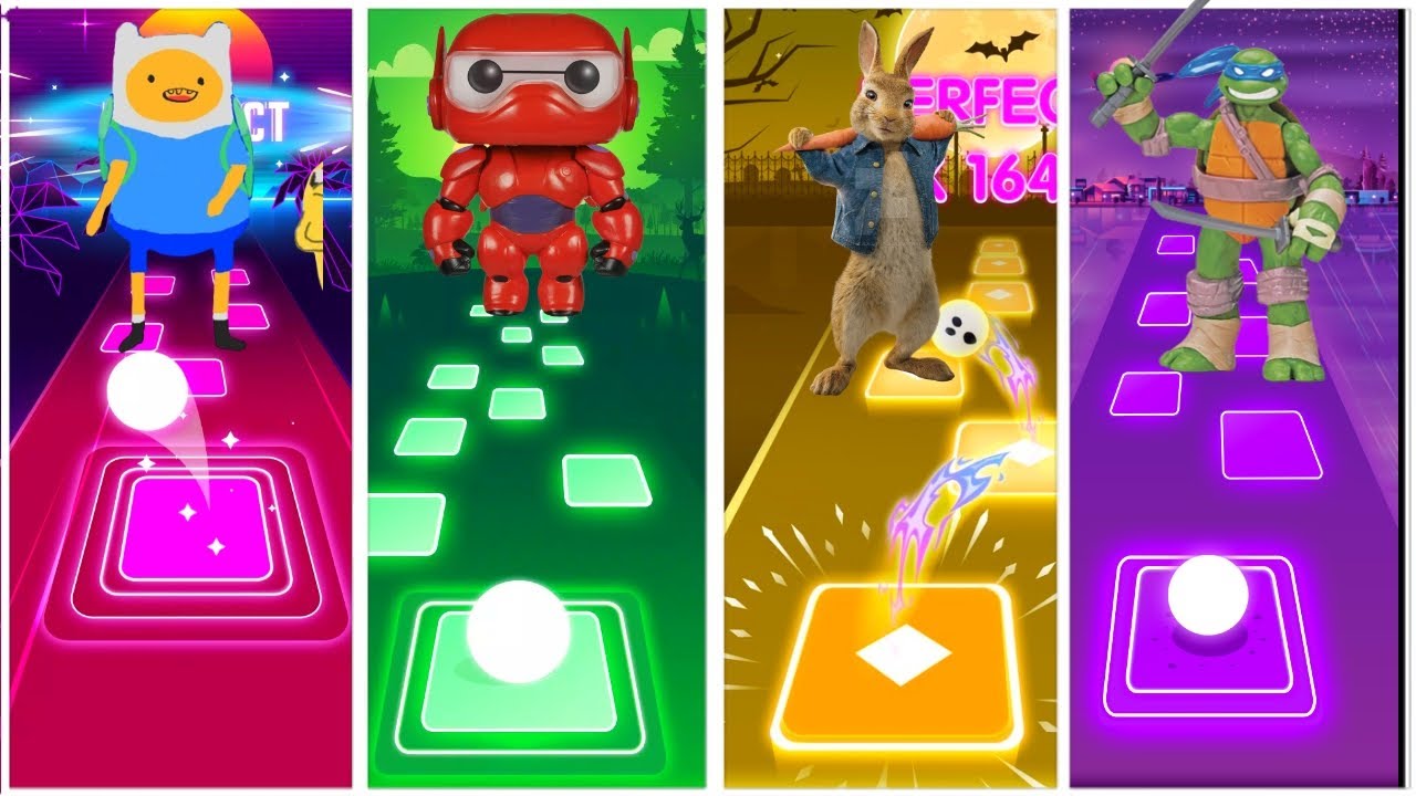 Adventure Time 🆚 Big Hero 🆚 Peter Rabbit 🆚 Teenage Tiles Hop Edm Rush ...