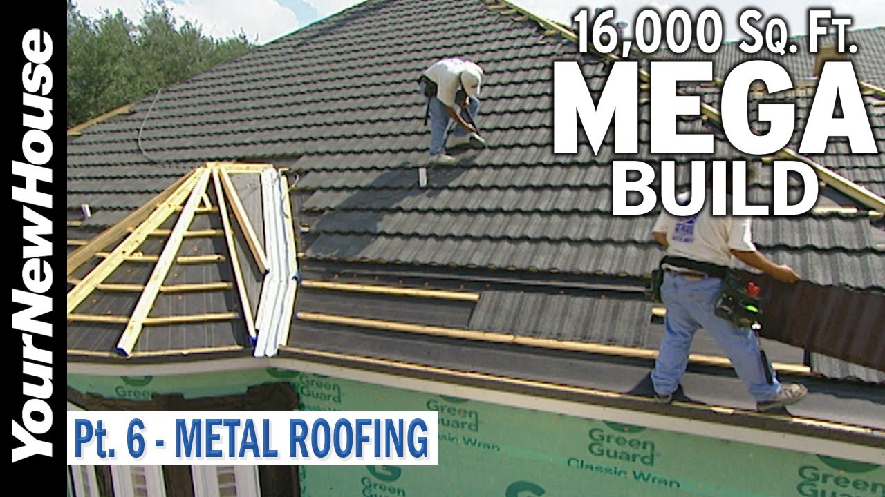 Mega Build -16,000 sf - Part 6: Metal Roofing - YouTube