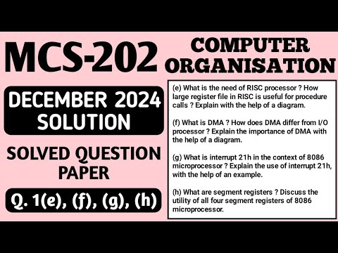 P2- 1(e), (f), (g), (h) | MCS 202 Dec 24 | MCS202 Solved Question Paper | MCS202 Important ...