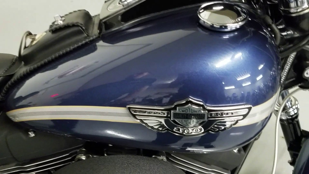 2003 Softail Night Train FXSTBI 100th Anniversary Gunmetal Blue - YouTube