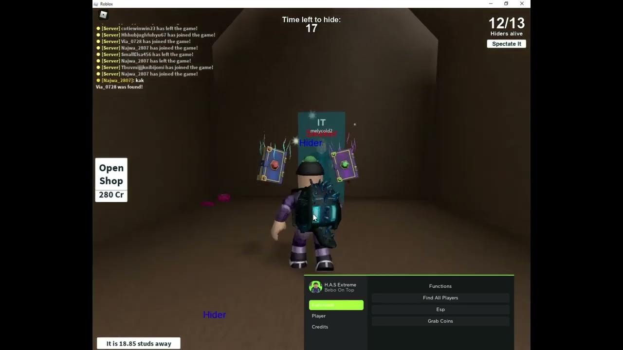 Roblox Script GUI Hide and Seek Extreme ESP Find all players auto coins and more features! - YouTube