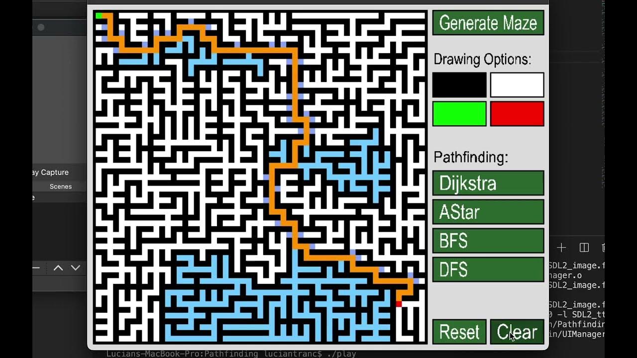 Pathfinding and Maze Generation in C++ (A*, Dijkstra, BFS, DFS) - YouTube