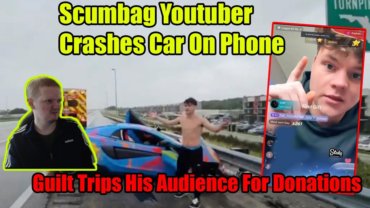 Scumbag Youtuber Crashes $200,000 Car While Streaming, Begs Viewers For ...