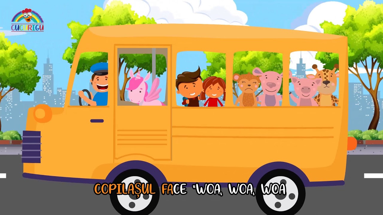 Autobuzul (The Wheels on the Bus în română) Cântece pentru copii ...