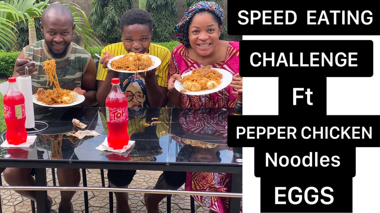 Fast Eating Challenge ft Spices Chicken, noodles and eggs with my help ...