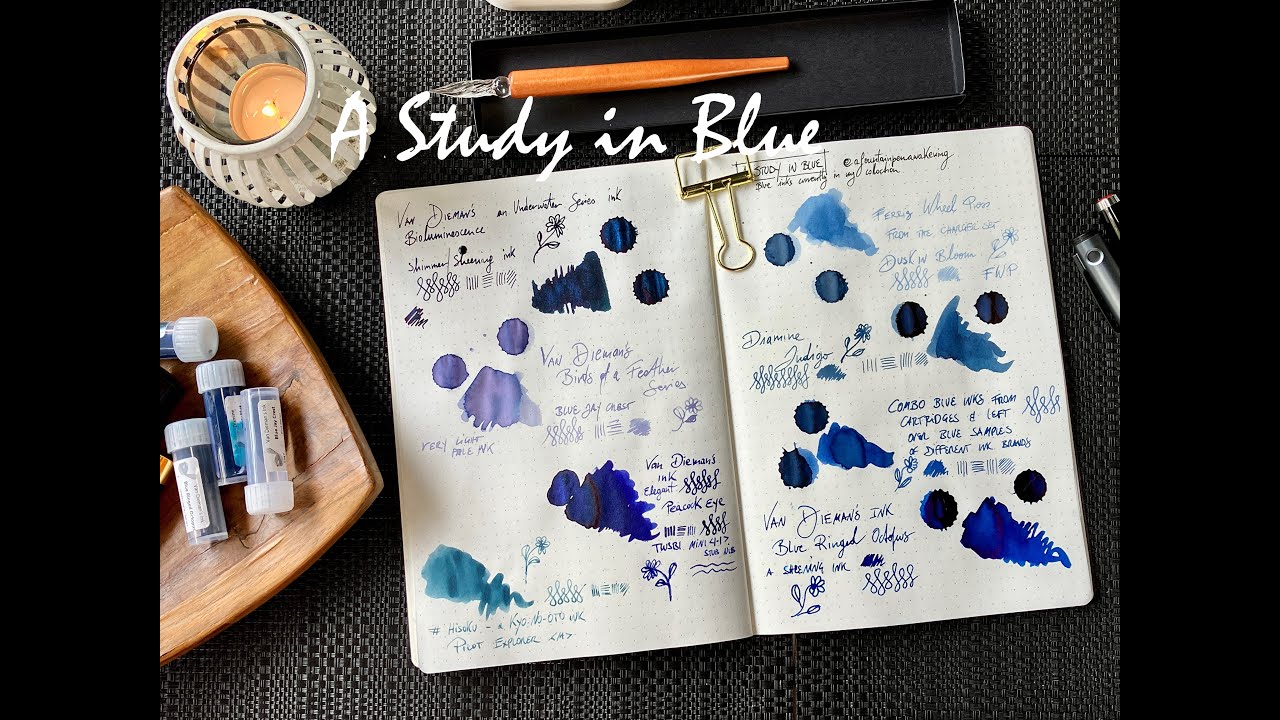 A study in blue | Current blue ink samples I have in my collection ...
